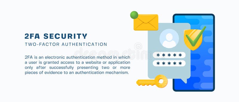 Two Factor Autentication Security Illustration Banner Login ...