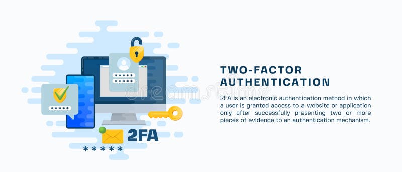 Two Factor Autentication Security Illustration Banner Login ...