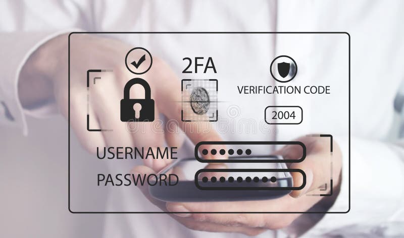 Two Factor Authentication 2fa Security Personal Data Security Stock