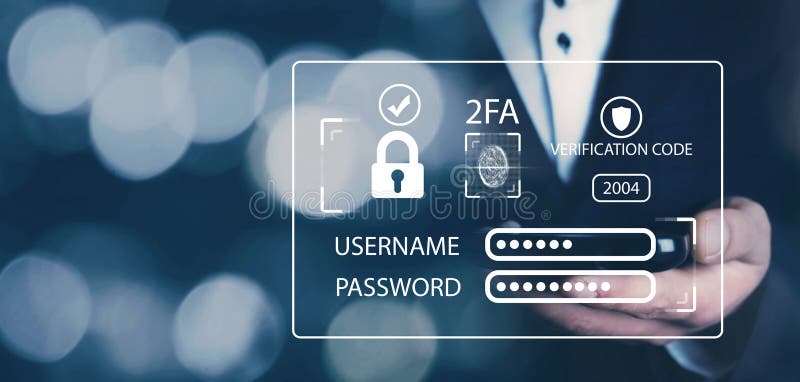 Two Factor Authentication 2fa Security Personal Data Security Stock