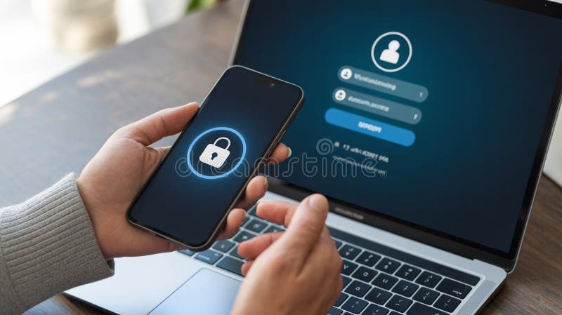Secure Login Authentication Two Factor Authentication Phone and Laptop Security System ...