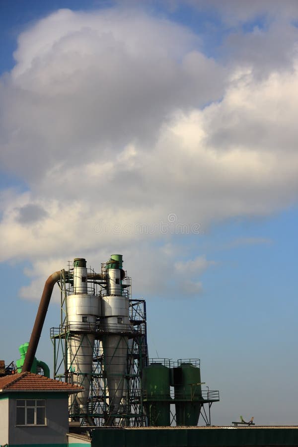 Two factory chimney stock photo. Image of nature, funnel - 24330946