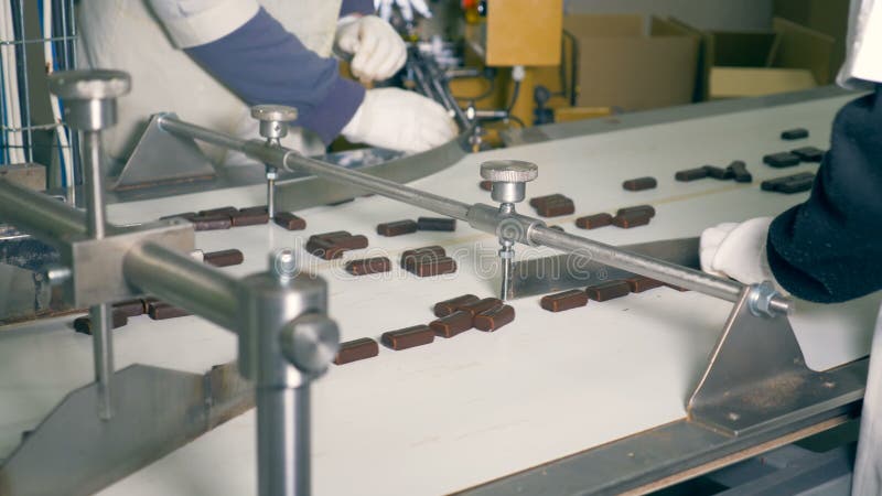 Chocolate Sweets on the Conveyor Belt Stock Video - Video of industry ...