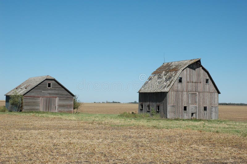 Two Faded Barns in Nebraska Stock Image - Image of nebraska, landscape ...