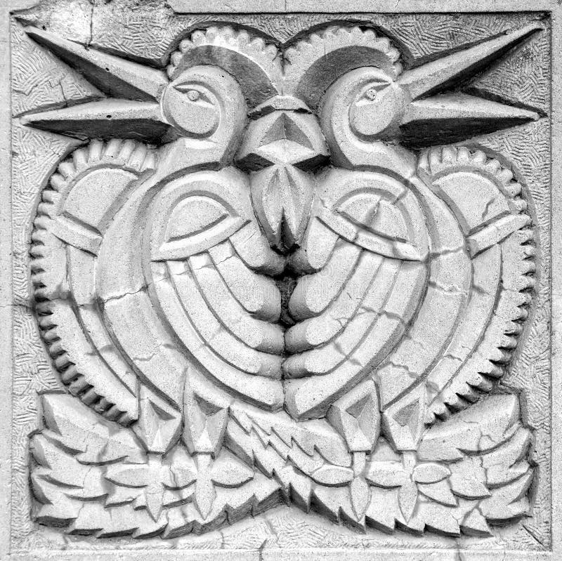 Two Fairy Birds, Bas-relief Stock Illustration - Illustration of ...