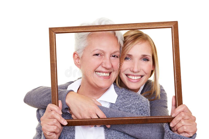 Two Family Generations in Frame Stock Image - Image of daughter, female ...