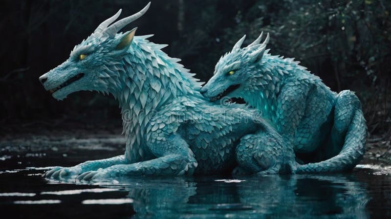 Two Fantasy Wolfes in 8K Wallpaper Stock Photo - Image of sculpture ...