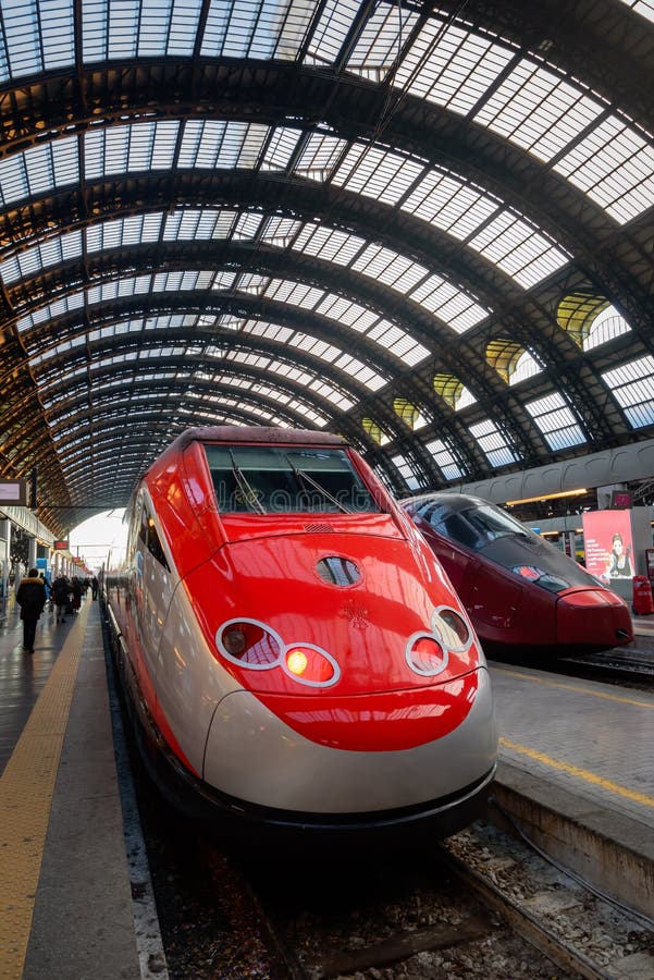 Two Fast Trains in the Station Editorial Stock Photo - Image of ...