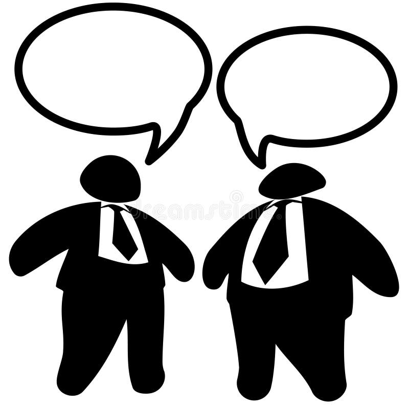 Two Fat Business Men Executives Talk Stock Vector - Illustration of ...