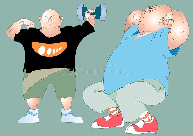 Two fat men stock vector. Illustration of overeating - 12174243