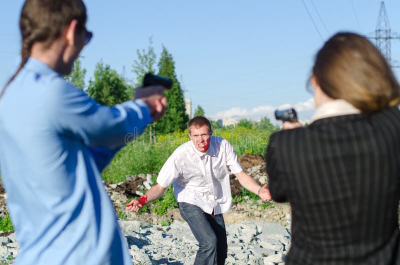 Two FBI Agents Arresting an Offender Stock Photo - Image of male, mafia ...