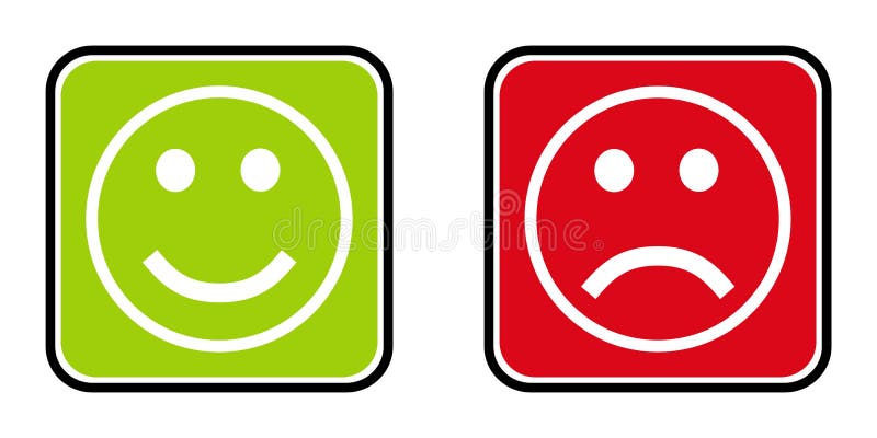 Two Feedback Icons Green and Red Stock Illustration - Illustration of ...