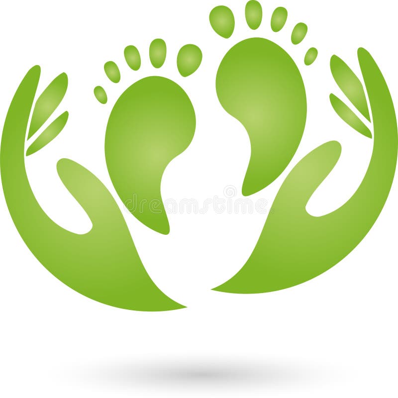 Two Feet and Hands, Foot Care and Massage Logo Stock Vector ...