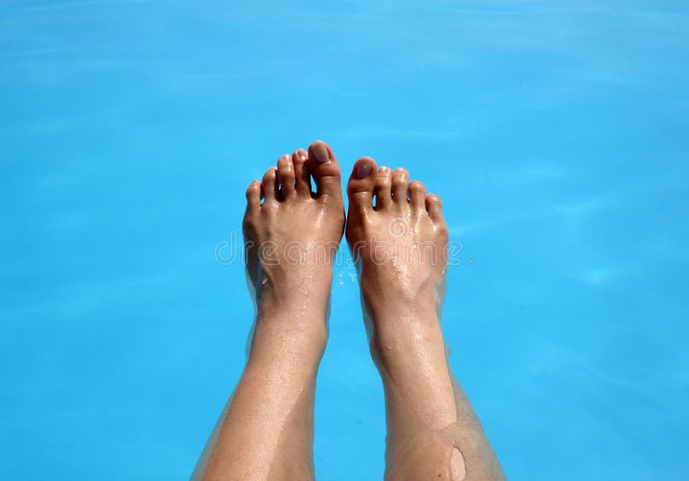 Two feet in a pool stock image. Image of toenails, underwater - 188871