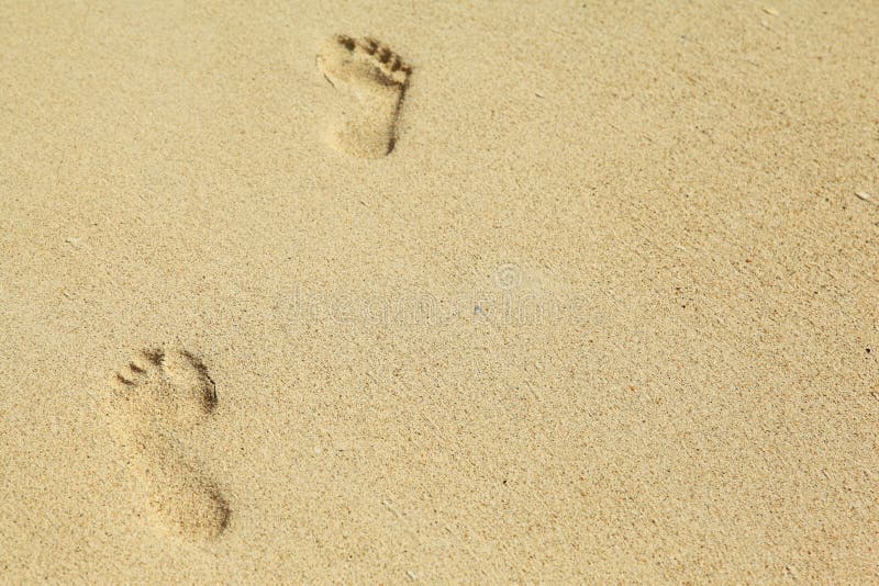 Two Feet Prints on the Sand Stock Image - Image of entertainment ...