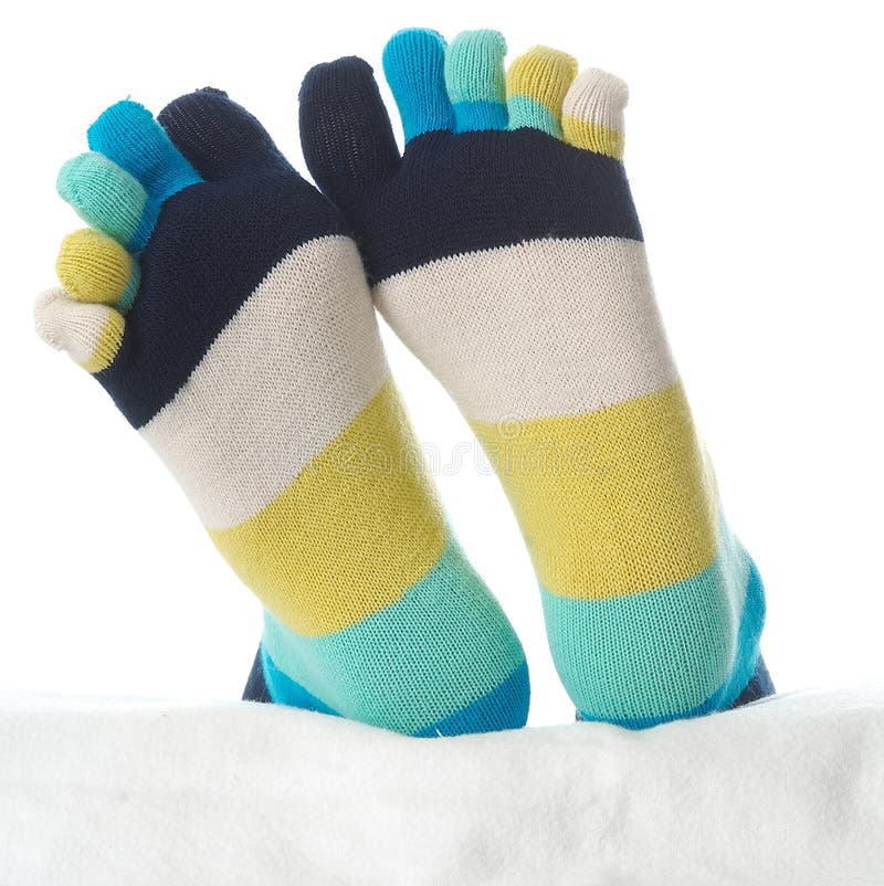 Two feet in stockings stock photo. Image of isolated, colorful - 2031444
