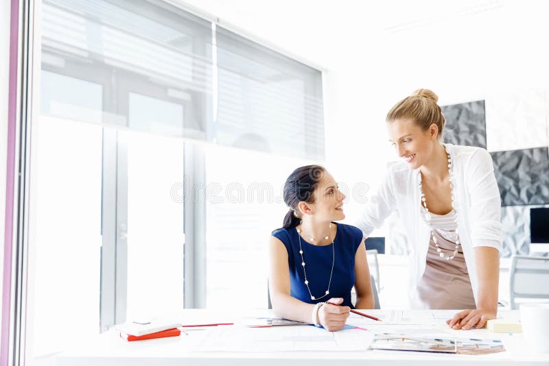 Two Female Colleagues in Office Stock Image - Image of beautiful ...