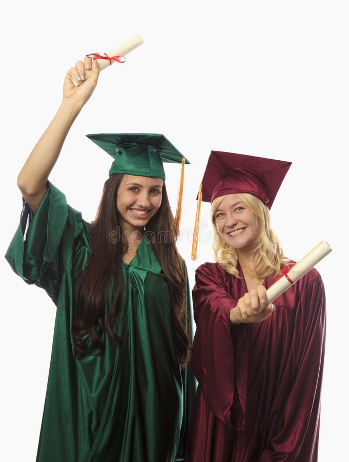 Two Female College Graduates Stock Photo - Image of smiling, school ...
