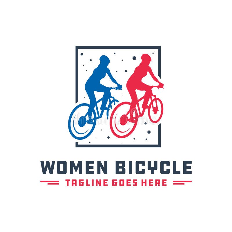Two female cyclists logo stock vector. Illustration of beauty - 198011114