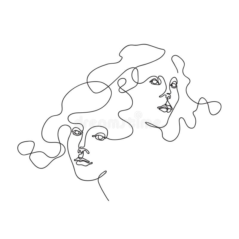 Two Faces One Line Stock Illustrations – 268 Two Faces One Line Stock ...