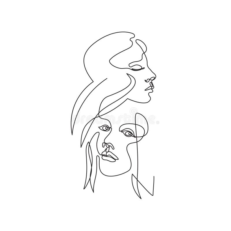 Two Faces One Line Stock Illustrations – 268 Two Faces One Line Stock ...
