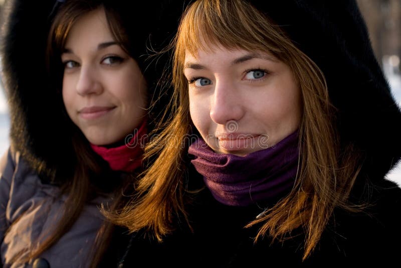 Two female friends stock photo. Image of joyful, attractive - 23595650