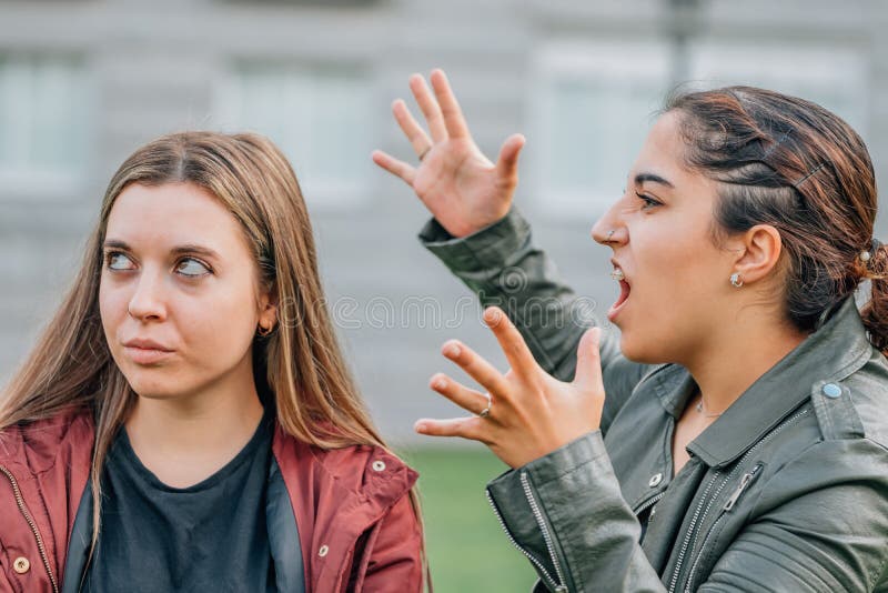 Friends Arguing in the Street Outdoors Stock Image - Image of ...