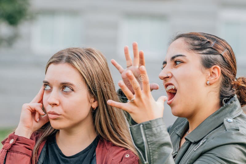 Friends Arguing in the Street Outdoors Stock Image - Image of ...