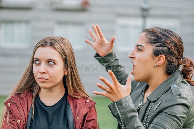 Friends Arguing in the Street Outdoors Stock Photo - Image of ...