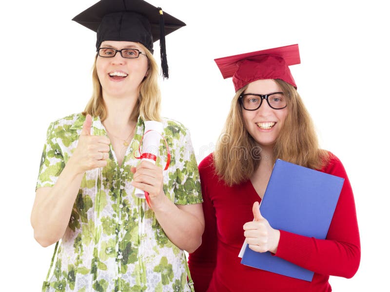 Two female graduates stock photo. Image of distance, certificate - 30787590