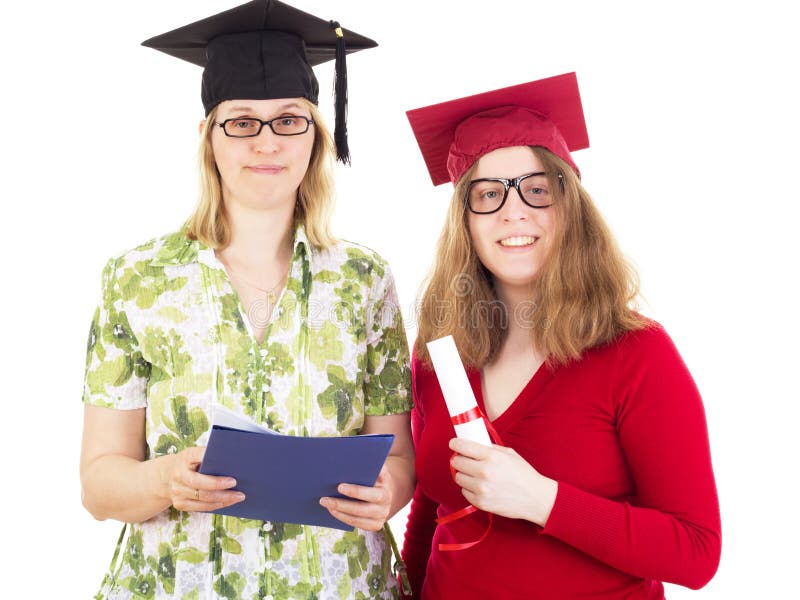 Two female graduates stock image. Image of maturation - 30787595