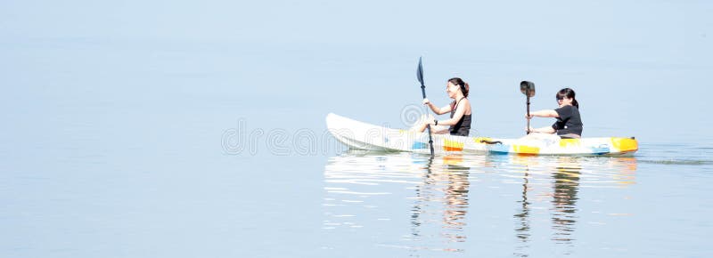 Two Female while Kayaking in a Beach Resort Editorial Stock Photo ...