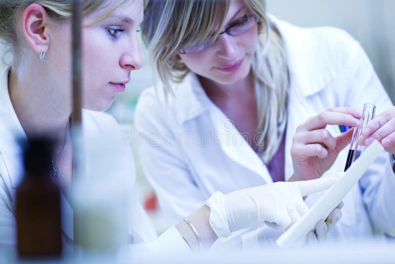Two Female Researchers Carrying Out Research Stock Image - Image of ...
