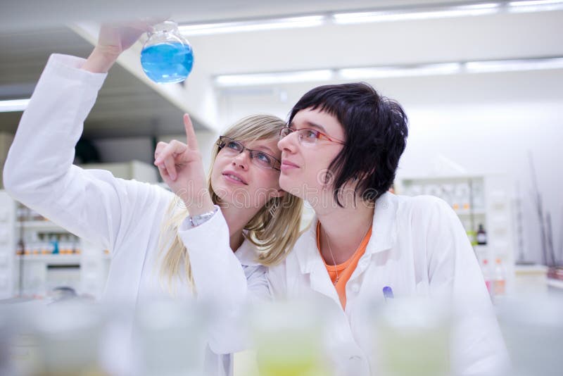 Two Female Researchers Carrying Out Research Stock Image - Image of ...
