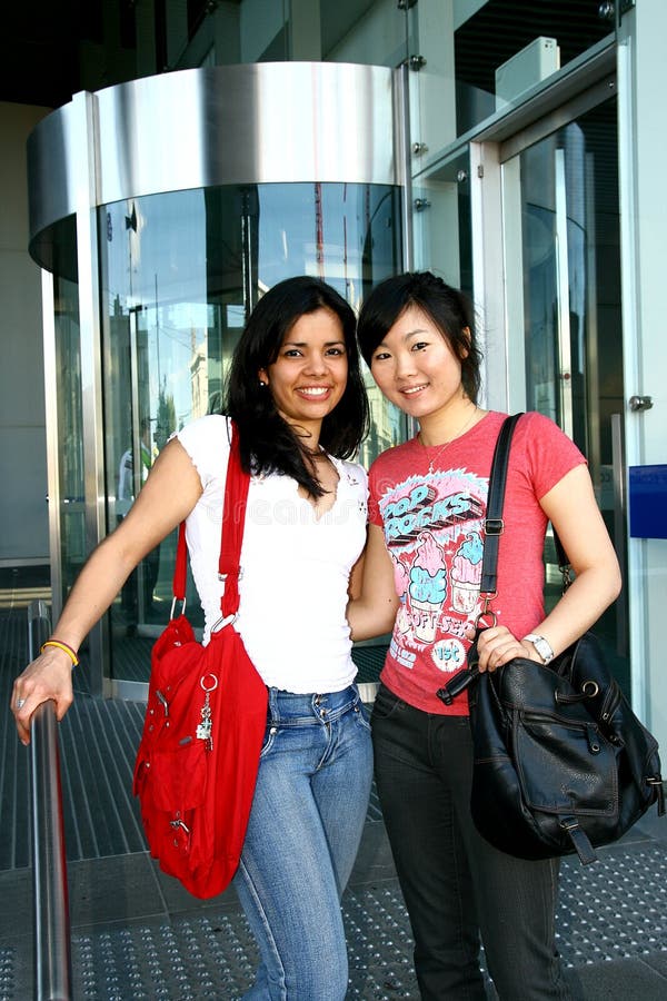 Two female students. stock photo. Image of girl, female - 12543930