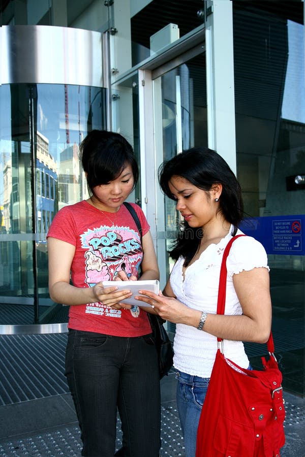 Two female students. stock image. Image of young, girl - 12543959