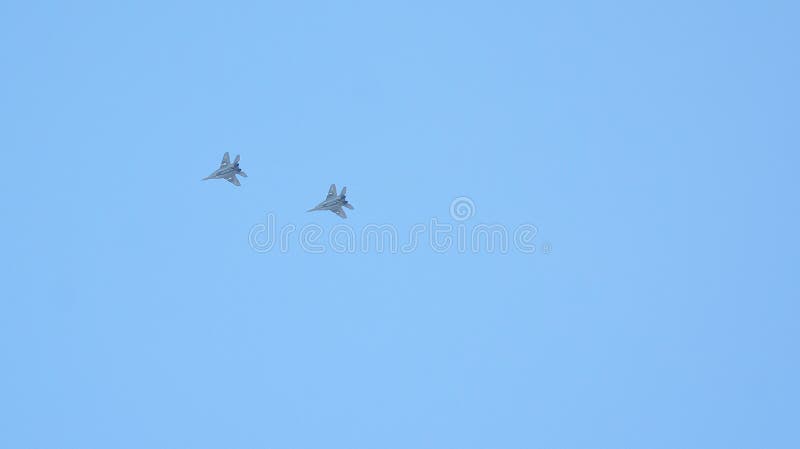 Two fighter jets stock photo. Image of flying, formation - 179996708
