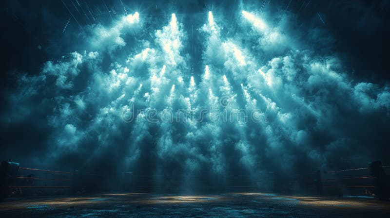 Two Fighters Face Off in an Electrifying Boxing Ring Under Dramatic ...