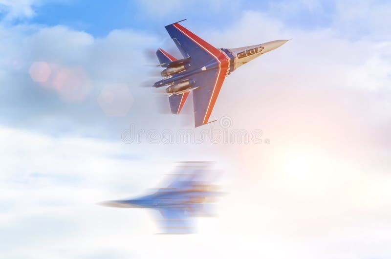 Two Fighters Jet in the Sky at High Speed Flying a Combat Mission ...