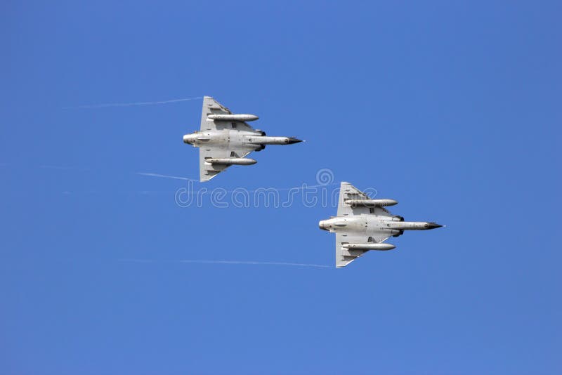 Two fighters sky stock image. Image of aeronautics, jetfighter - 77311731