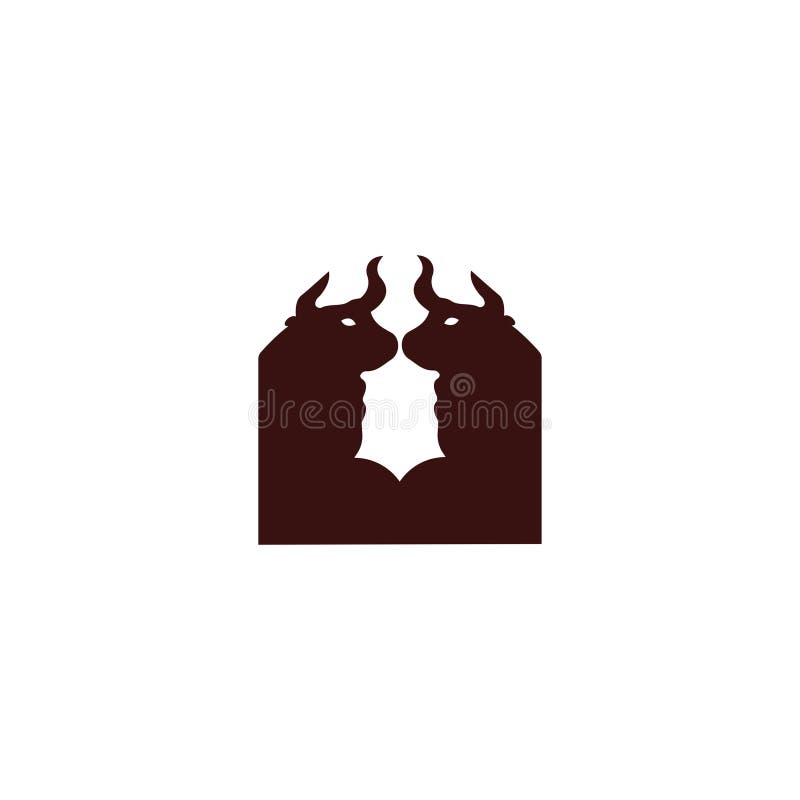 Two Fighting Bull Animal Logo Stock Vector - Illustration of crisis ...