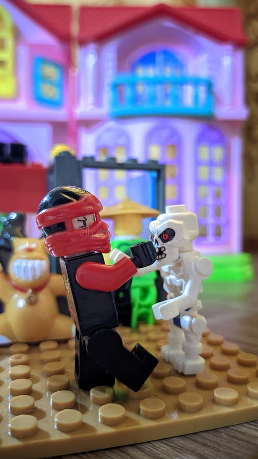 Two Fighting lego editorial stock photo. Image of doll - 278584098