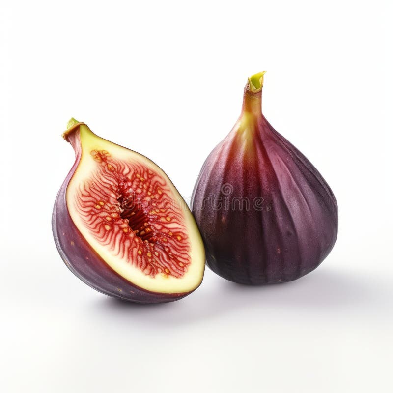 Elegant Fig Art: Dark Red and Light Purple Figs on White Background ...