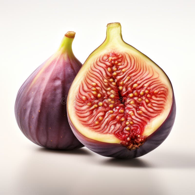 Colorized Photorealistic Fig Isolated on White Background Stock ...