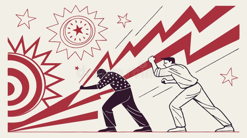 Two Figures Collaborating on Energy Project, Vector Design Generative ...