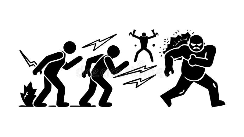 Two Figures in Conflict, Struggle and Confrontation Icon, Vector Design ...