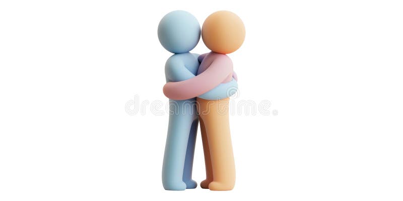 Two Figures Embracing Each Other Isolated on Transparent Background ...
