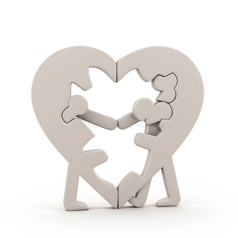Two Figures Forming a Heart-shaped Puzzle: a Symbol of Unity and Love ...