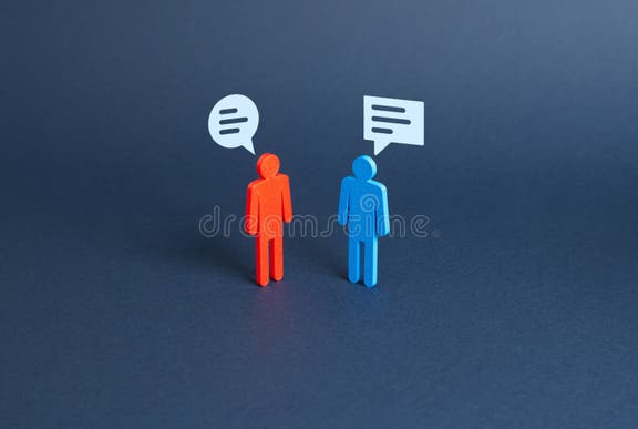 Two Figures are Having a Conversation. Opponents and Future Partners ...