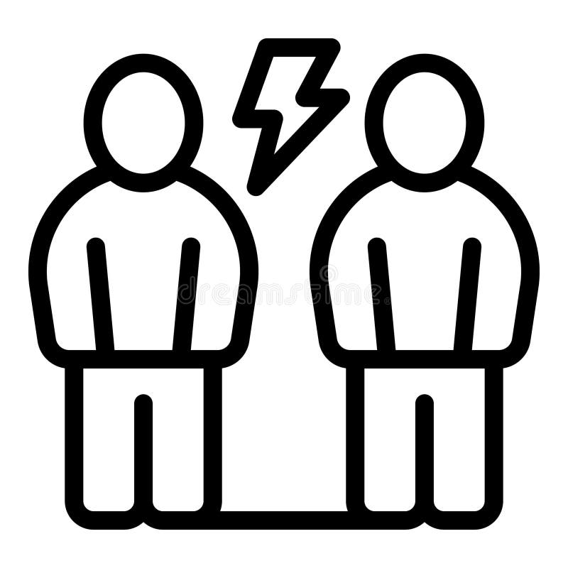 Two Figures with Lightning Bolt Signifying Conflict Stock Vector ...